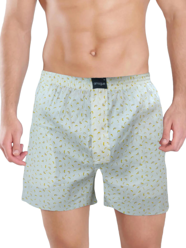 Grey White Funky Printed 3 Boxers Combo | Amogue