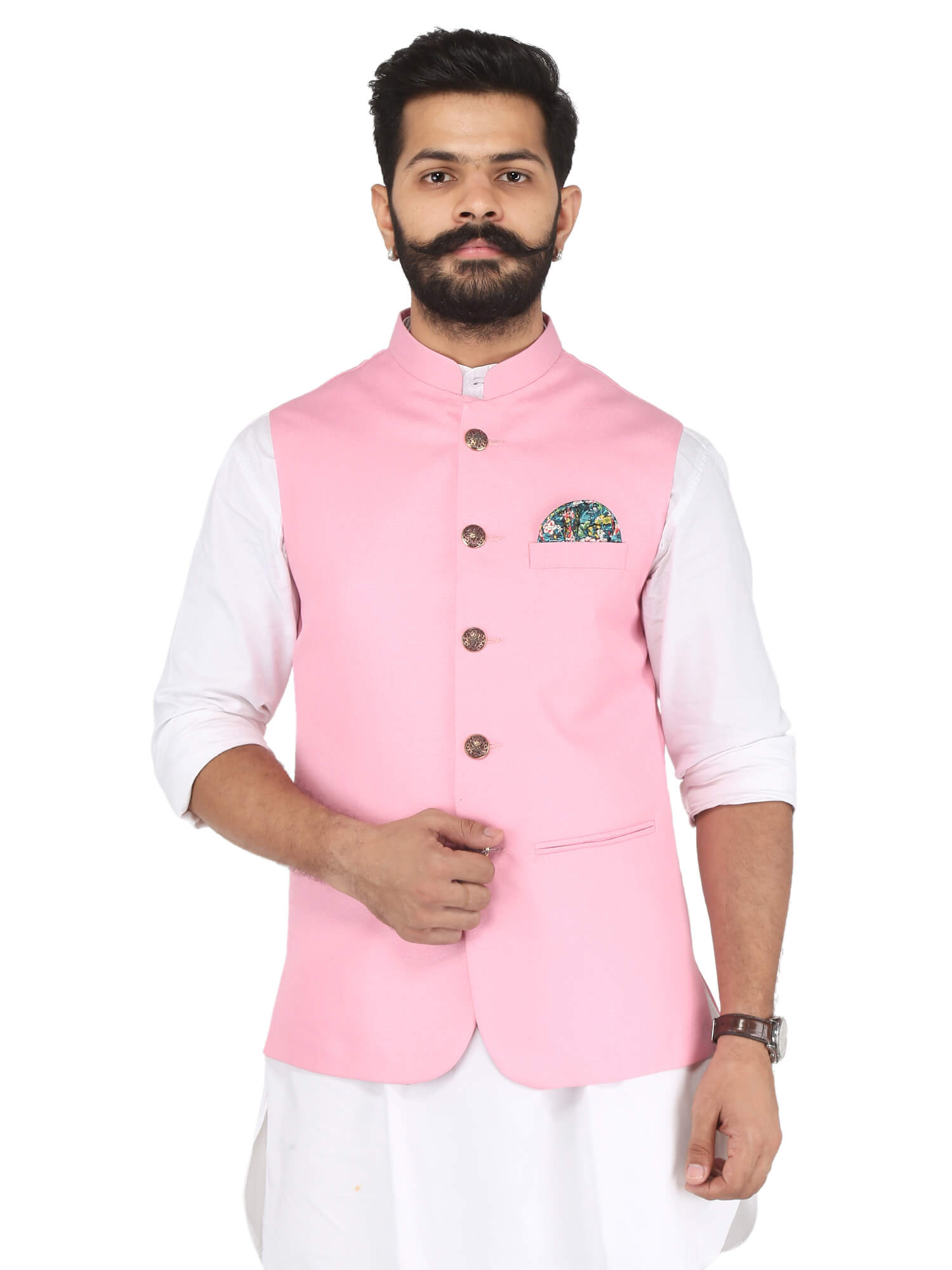 Pink Crepe Modi Jacket For Men | Amogue