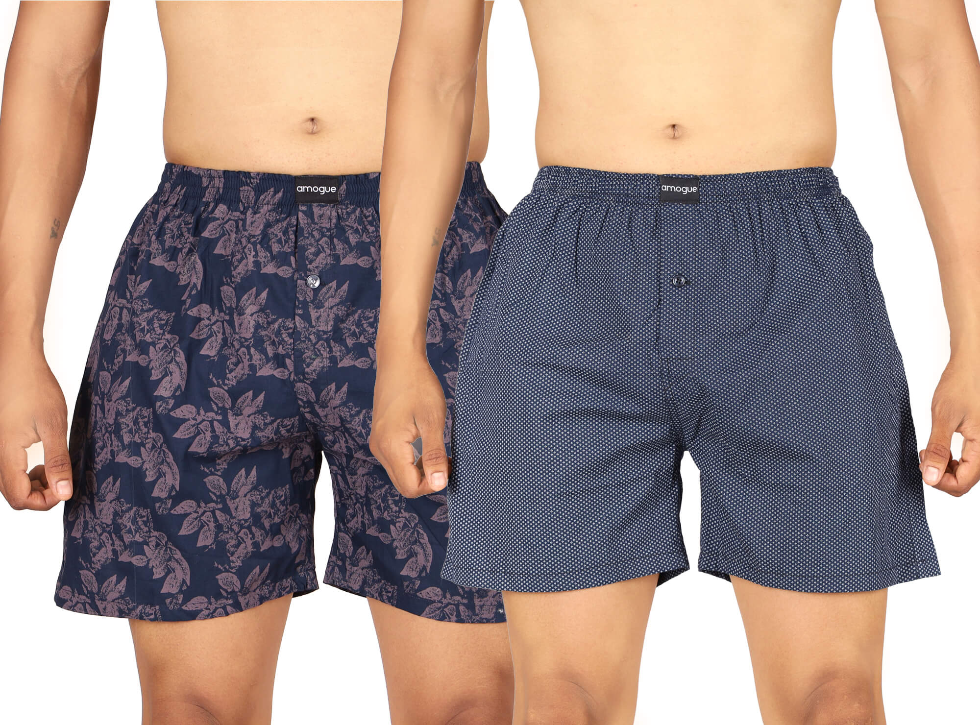 PurpleLeaf Blue Dotted Boxers Combo | Amogue